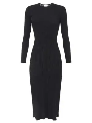 Elisabetta Franchi Ribbed-knit Midi Dress - Black
