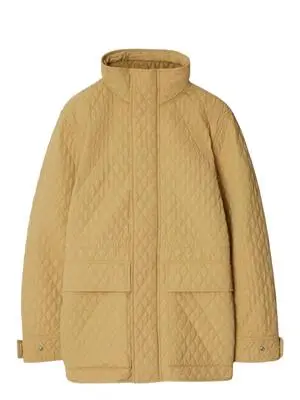 Burberry Quilted Hooded Jacket With Drawstring Waist - Flaxen