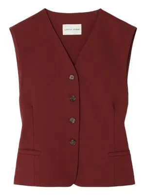 Loulou De Saison Teora Stretch-wool Vest - Burgundy