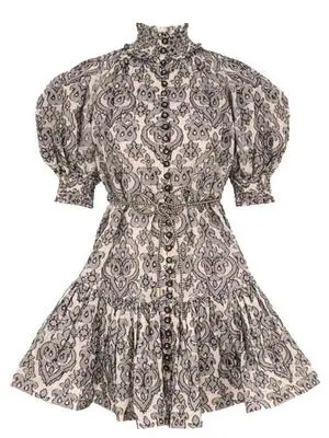 Zimmermann Wylie Lantern Mini Dress - Black