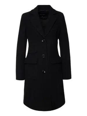 Emporio Armani Wool Lapel Coat - Black