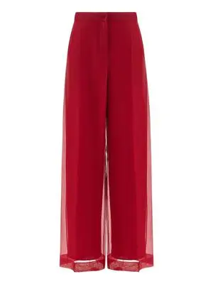 Max Mara Olivi Wide Leg Trousers - Red