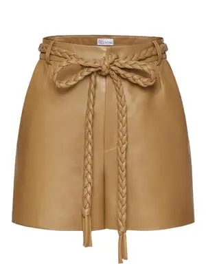 Red Valentino Braided Belt Shorts - Brown
