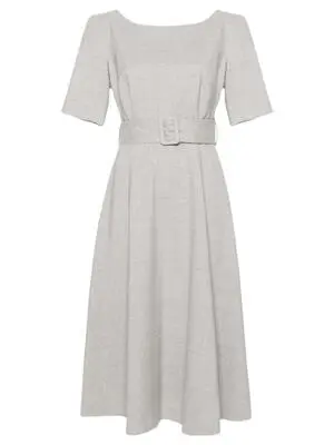 P.a.r.o.s.h Lille Flared Midi Dress - White