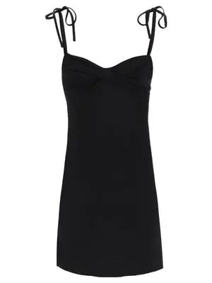 Off-White Spaghetti Strap Mini Dress - Black