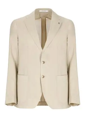 Tagliatore Brooch Detailed Straight Hem Tailored Blazer - Beige
