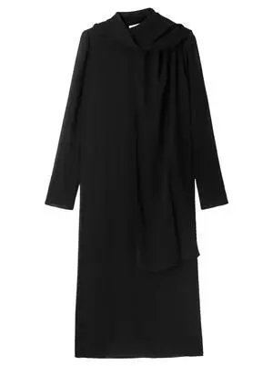 Alaïa Long Sleeve Midi Dress - Black