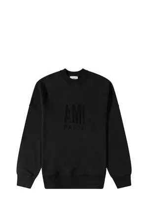 Ami Logo-print Sweatshirt - Black