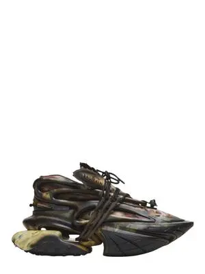 Balmain Printed Neoprene And Leather Unicorn Trainers - Black
