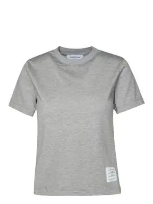 Thom Browne Logo Patch Crewneck T-shirt - Light Gray