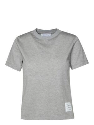 Thom Browne Logo Patch Crewneck T-shirt - Light Gray