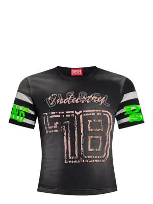 DIESEL® Industry 78' Flocked Logo T-shirt - Black