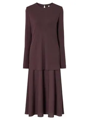 JIL SANDER Layered Jersey Maxi Dress - Black