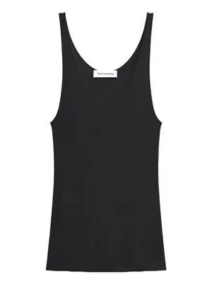 THE FRANKIE SHOP Rivo Ribbed Knit Tank Top - Black