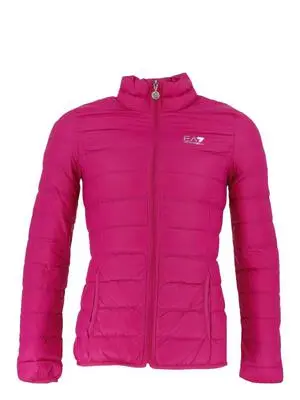 EA7 Quilted Down Jacket With Logo Detail - Pink