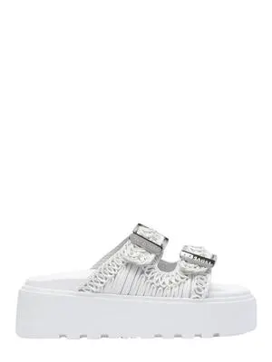 Casadei Double-strap Slip-on Platform Sandals - White