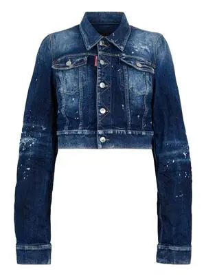 Dsquared2 Medium Spots Wash Dean Distressed Jean Jacket - Blue