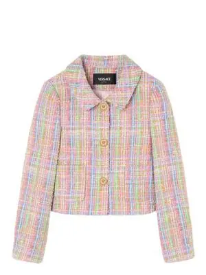 Versace Tweed Checked Jacket - Pink