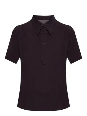 MAISON MARGIELA Buttoned-collar Short Sleeve Polo - Amaranth
