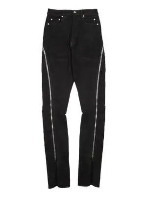 Rick Owens Zip Detail Slim Fit Jeans - Black