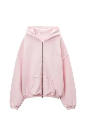 Alexander Wang Logo Detail Zip-up Hoodie - Pink