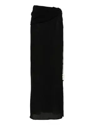 Magda Butrym Long Asymmetric Skirt With Slit Detail - Black