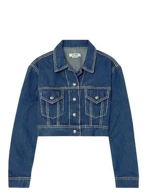 RE/DONE Cropped Denim Jacket - Dark Denim