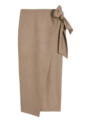Max Mara Long Stretch-cashmere Skirt - Grey