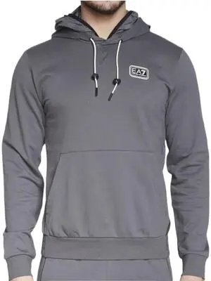 EA7 Logo Hooded Sweater - Gray