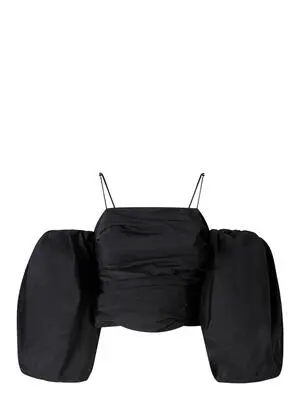 Pinko Balloon Sleeve Draped Top - Black