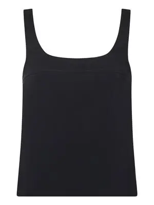Pinko Scoop Neck Crepe Tank Top - Black