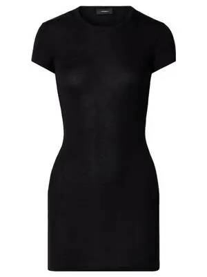 Wardrobe.NYC Ribbed Cotton Mini Dress - Black