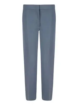 Max Mara Max Mara Pleat Detailed Tapered Cropped Trousers Blue