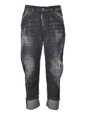 Dsquared2 Logo Patch Denim Jeans - Black