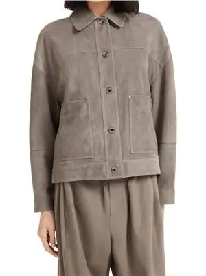 Brunello Cucinelli Leather Jacket - Grey
