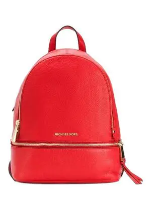 Michael Kors Leather Logo Backpack - Red