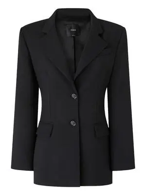 Pinko Pinstriped Single-breasted Blazer - Black