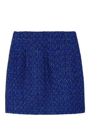 Alessandra Rich Sequined Tweed Mini Skirt - Blue
