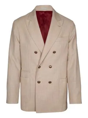 Brunello Cucinelli Brunello Cucinelli Double Breasted Blazer Nude