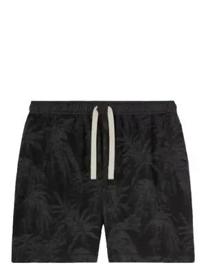 Palm Angels Palm Tree Print Drawstring Shorts - Black-gray