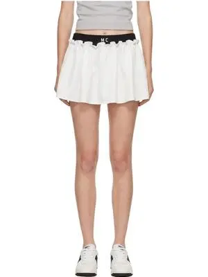 Marissa Chiara Logo Embroidered Skirt - White