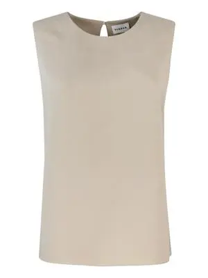 P.a.r.o.s.h Sleeveless Round Neck Blouse - Nude