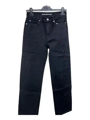 Alexander Wang Embroidered Logo Casual Pants - Black