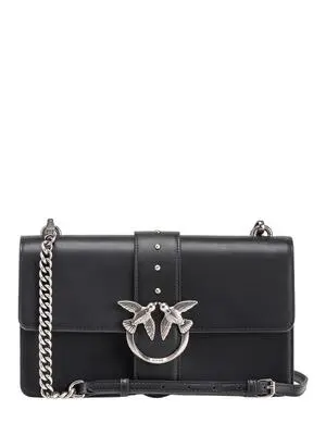 Pinko Logo Plaque Chain Linked Crossbody Bag - Black