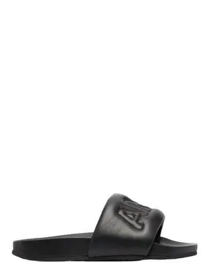 AMBUSH Quilted Lettering Logo Slides - Black