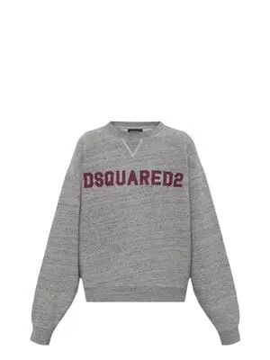 Dsquared2 College Short Wide Fit Crewneck Sweatshirt - Gray