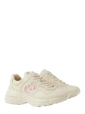 Gucci Rhyton Sneakers With Interlocking G Detail - White