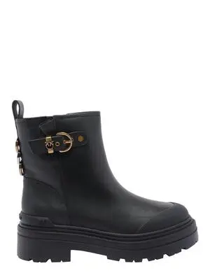Pinko Pinko Buckled Side Zip Boots Black