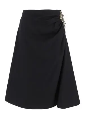 Dries Van Noten Embellished Pleated Skirt - Black