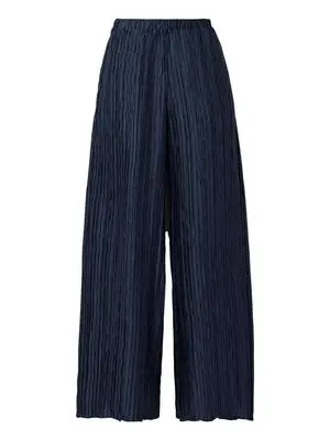 16Arlington High-waisted Wide-leg Trousers With Fine Pleats - Black